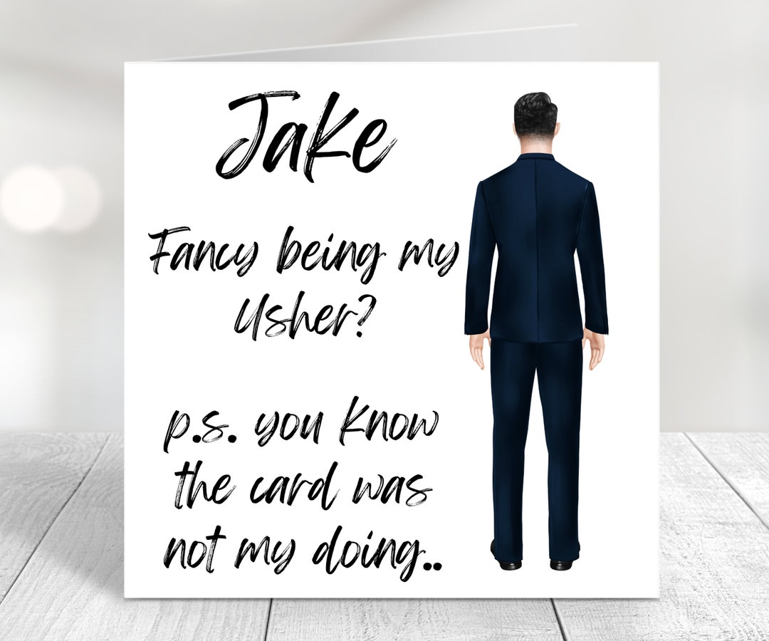 Will You Be My Usher Card, Usher Proposal Card, Usher Proposal Gifts ...