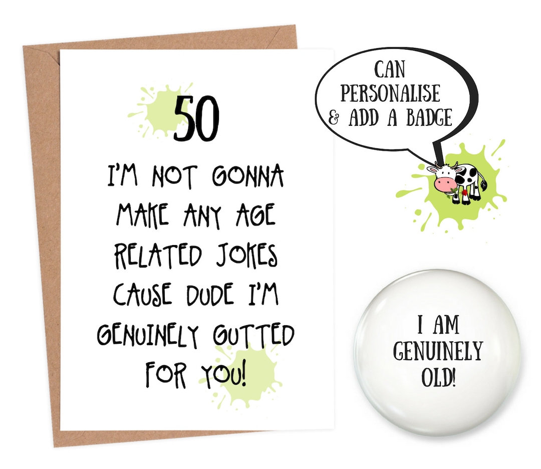 50th Birthday Card Funny, Funny 50th Birthday Cards, Funny 50th Card ...