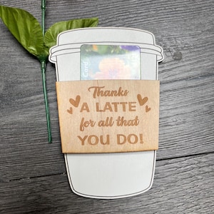 Gift Card Holder Coffee Cup. Teacher Gift. Wooden Coffee Cup Gift Card ...