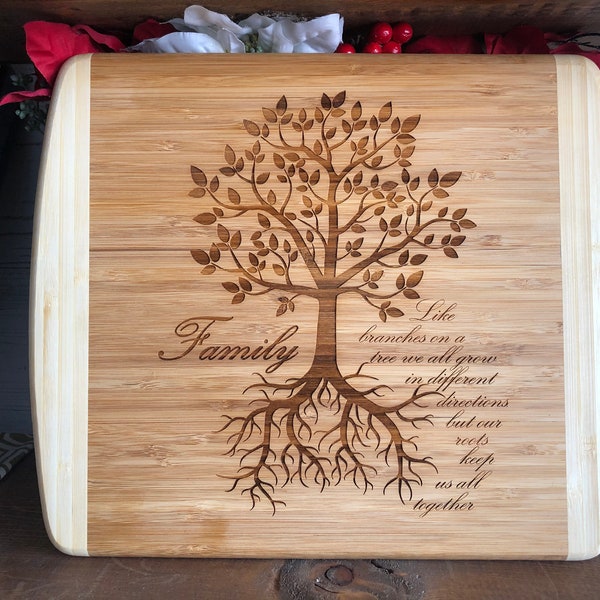 Family Tree Engraved Cutting Board - Etsy