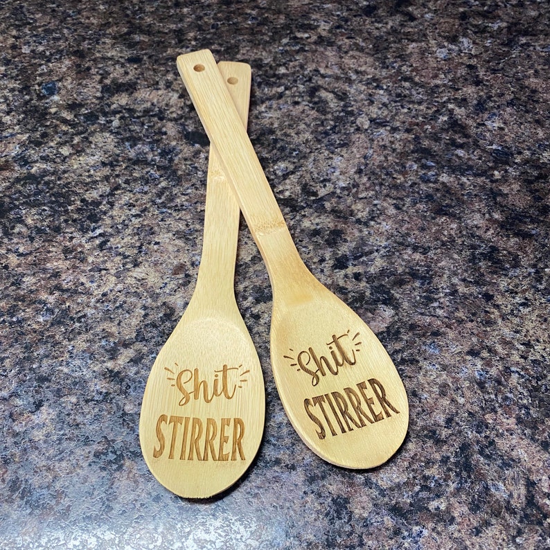 Shit Stirrer. Pot Stirrer. Wooden Spoon Engraved. | Etsy