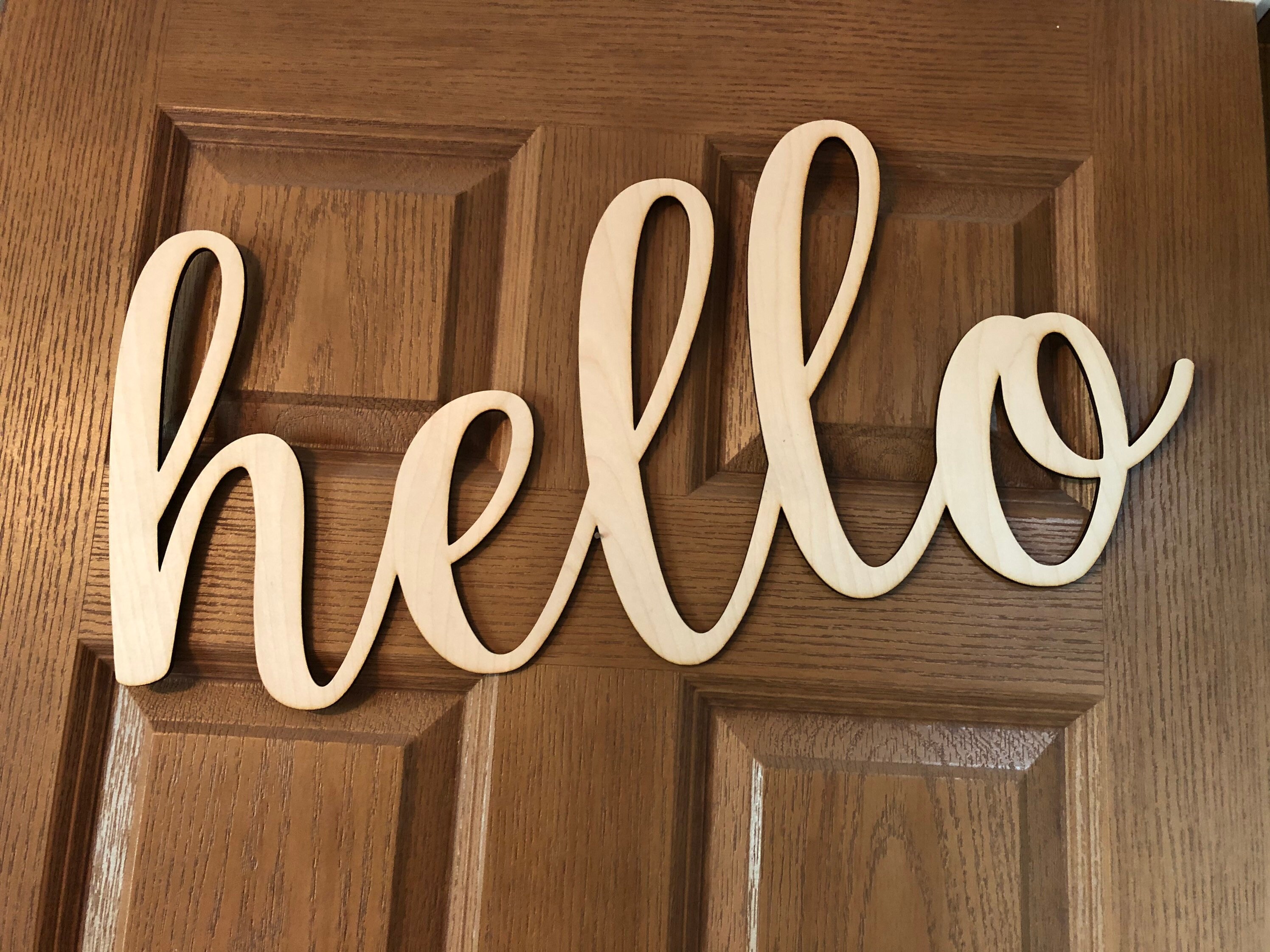 Hello Word Sign. Hello Wall Decor. Wood Word Cut Out. Wooden - Etsy