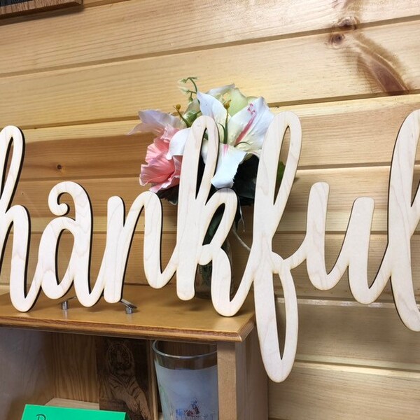 Wooden Wall Letters Thankful - Etsy