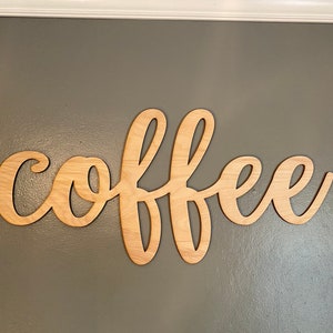 Coffee Word Cut Out. Coffee Bar Decor. Wooden Coffee Wall Cut Out ...