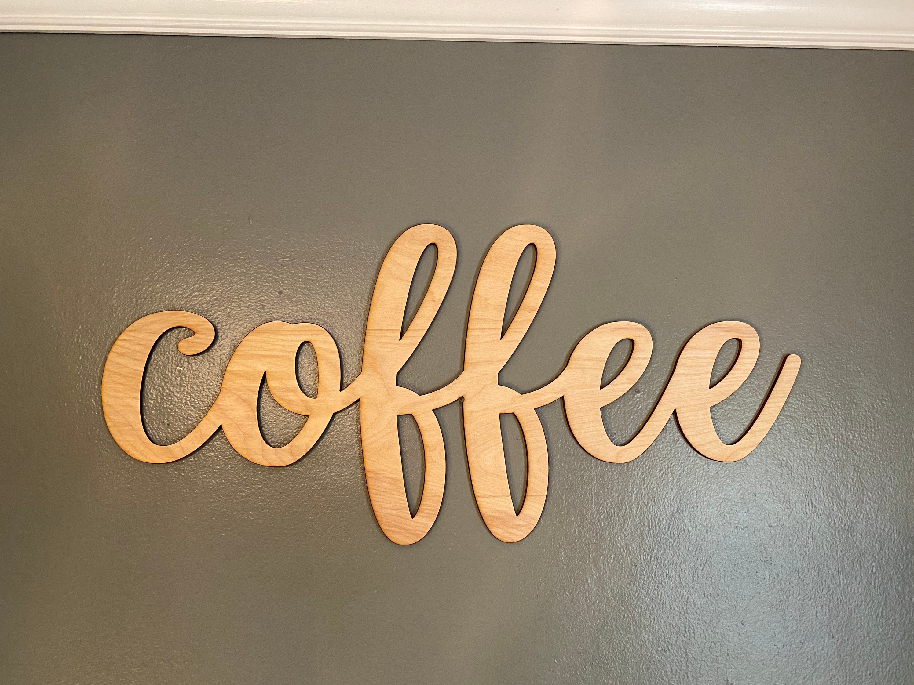 Coffee Word Cut Out. Coffee Bar Decor. Wooden Coffee Wall Cut - Etsy