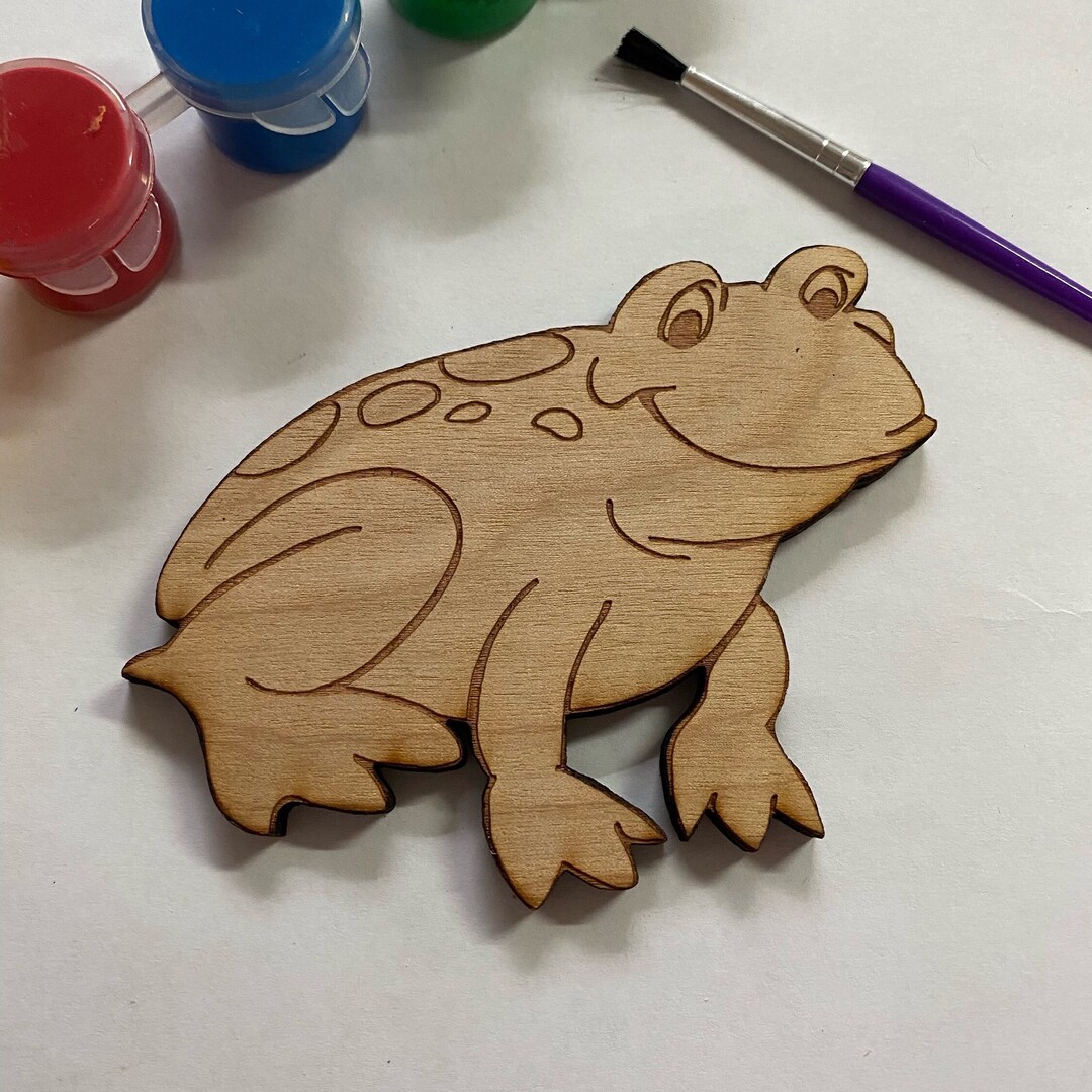 Unfinished Wooden Frog to Paint. Amphibian Wooden Blank. Unfinished ...