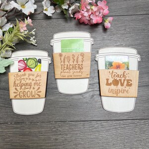 Gift Card Holder Coffee Cup. Teacher Gift. Wooden Coffee Cup Gift Card ...