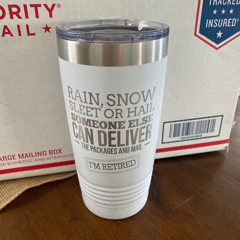 Postal Service Retirement Cup. Post Office Carrier Engraved Steel ...