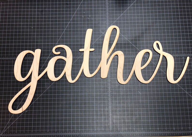 Gather Words. Gather Wall Decor. Wood Word Cut Out. Wooden | Etsy