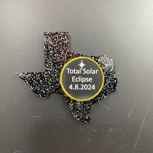 Solar Eclipse Texas State Refrigerator Magnet. 2024 Texas Eclipse ...