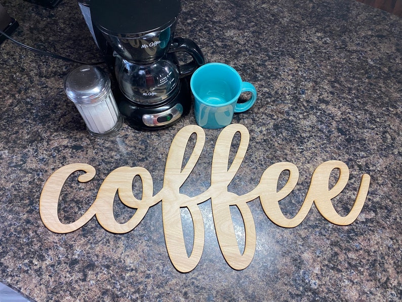 Coffee Word Cut Out. Coffee Bar Decor. Wooden Coffee Wall Cut - Etsy