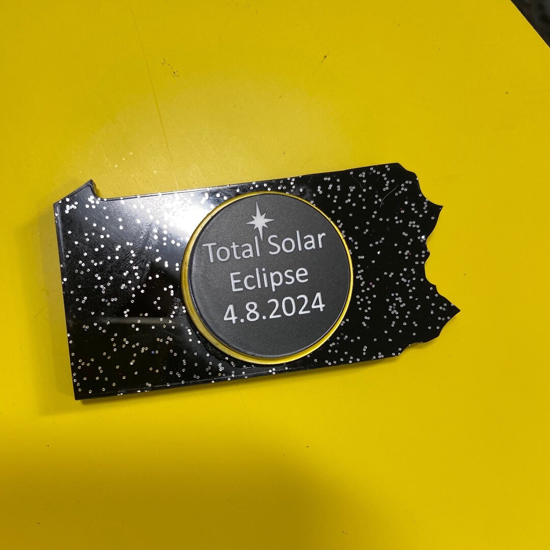 Solar Eclipse Pennsylvania State Refrigerator Magnet. 2024 Pennsylvania ...