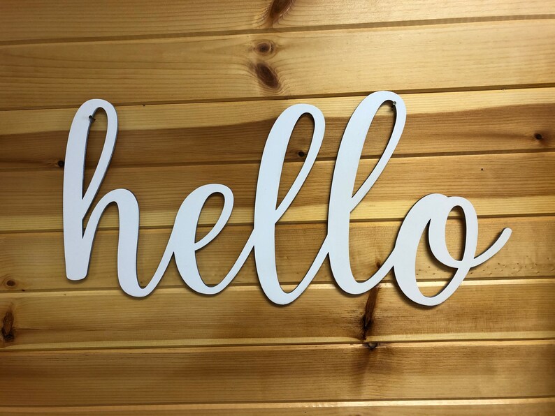 Hello Word Sign. Hello Wall Decor. Wood Word Cut Out. Wooden - Etsy