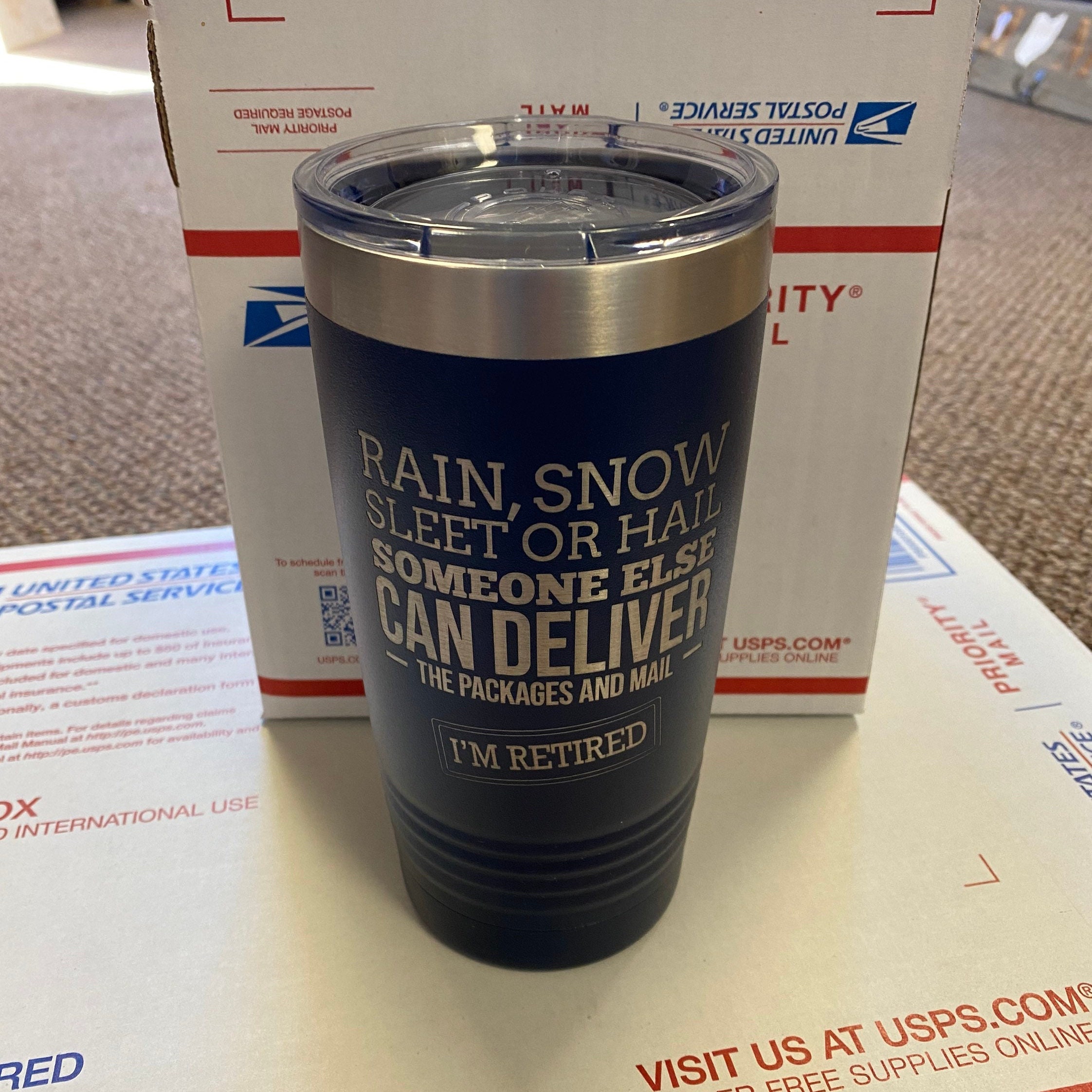 Postal Service Retirement Cup. Post Office Carrier Engraved Steel ...