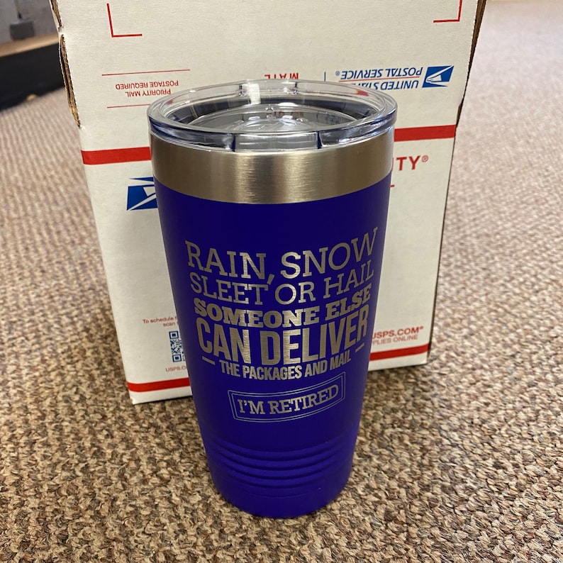 Postal Service Retirement Cup. Post Office Carrier Engraved Steel ...