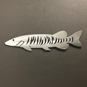 Musky Plasma Cut Metal Wall Art Decoration Skilwerx 14x5 Ocean Nautical ...