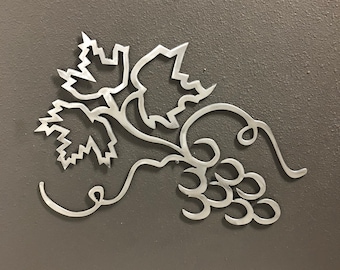 Grapes Metal Wall Art Decoration Skilwerx 12x9 Wine Vineyard | Etsy