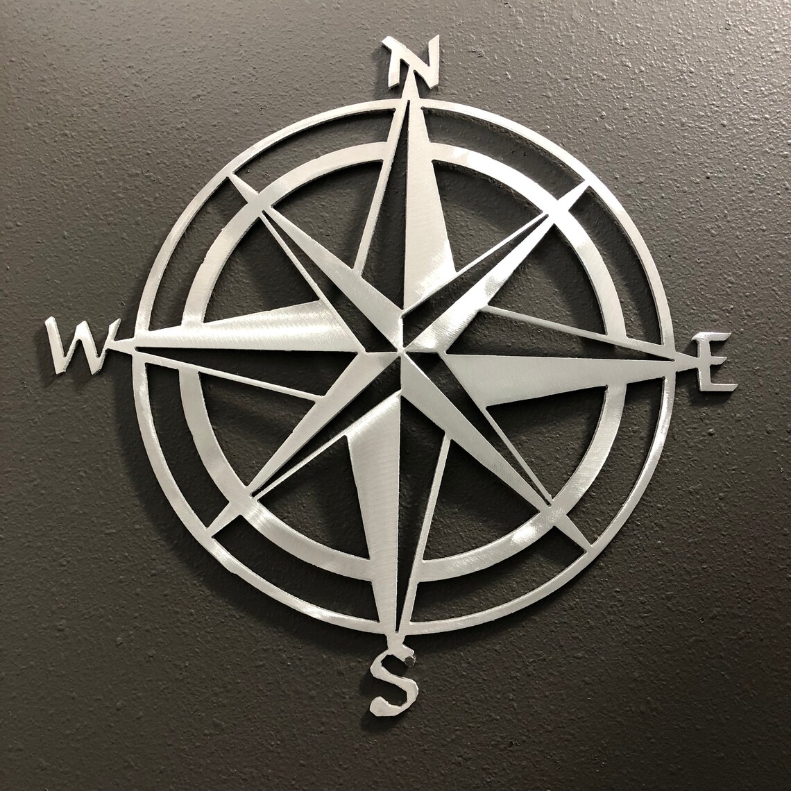 Compass Rose Aluminum Metal Wall Art Decoration Skilwerx 12x12 - Etsy