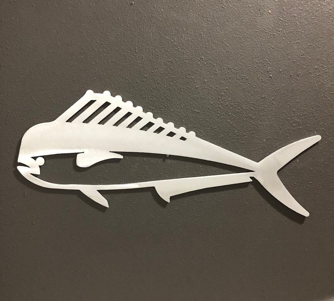 Mahi Mahi Metal Wall Art Decoration Skilwerx 14x6 Ocean | Etsy