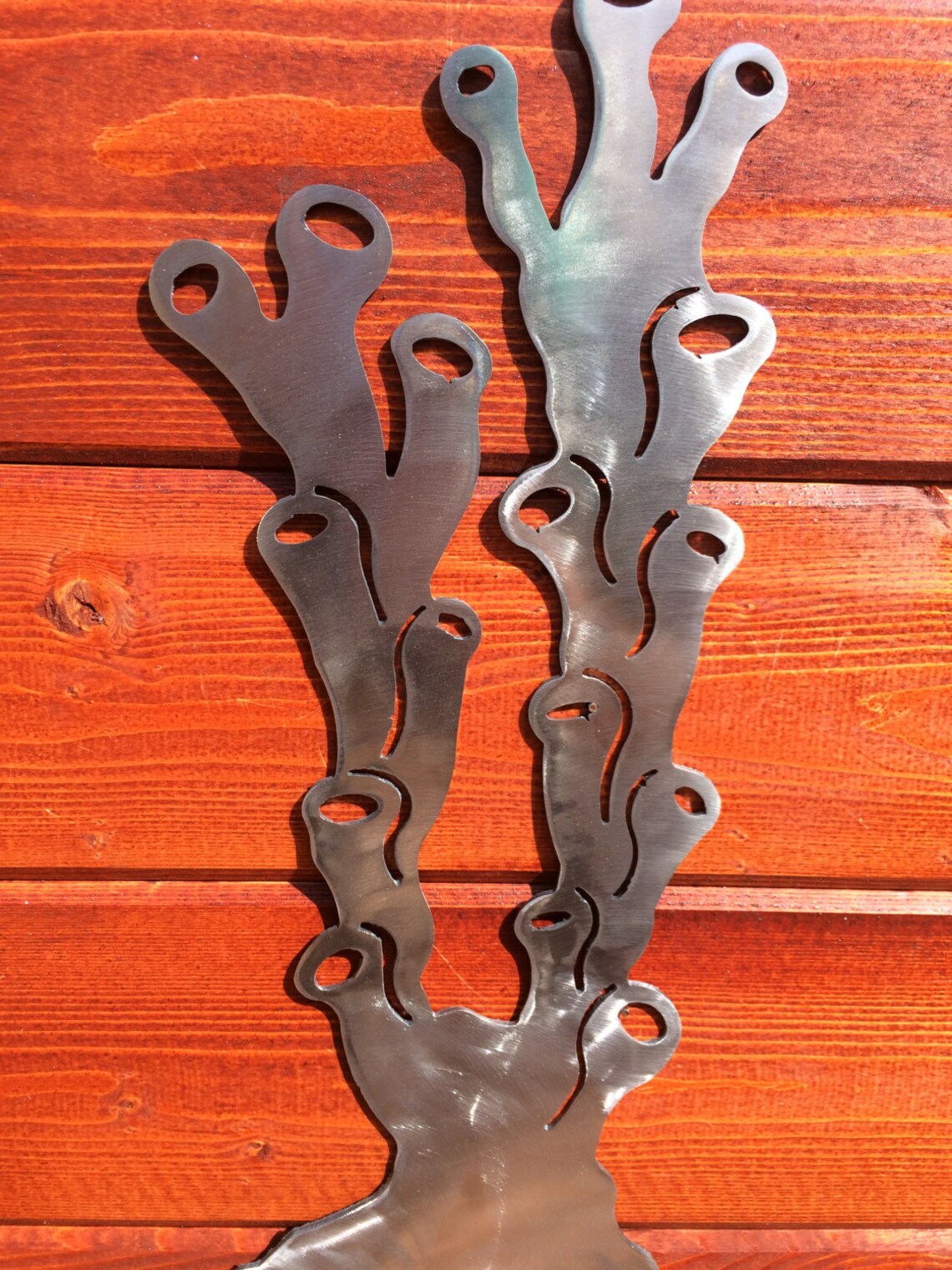 CORAL Metal Wall Art Decoration Skilwerx 14x6 Ocean Nautical - Etsy