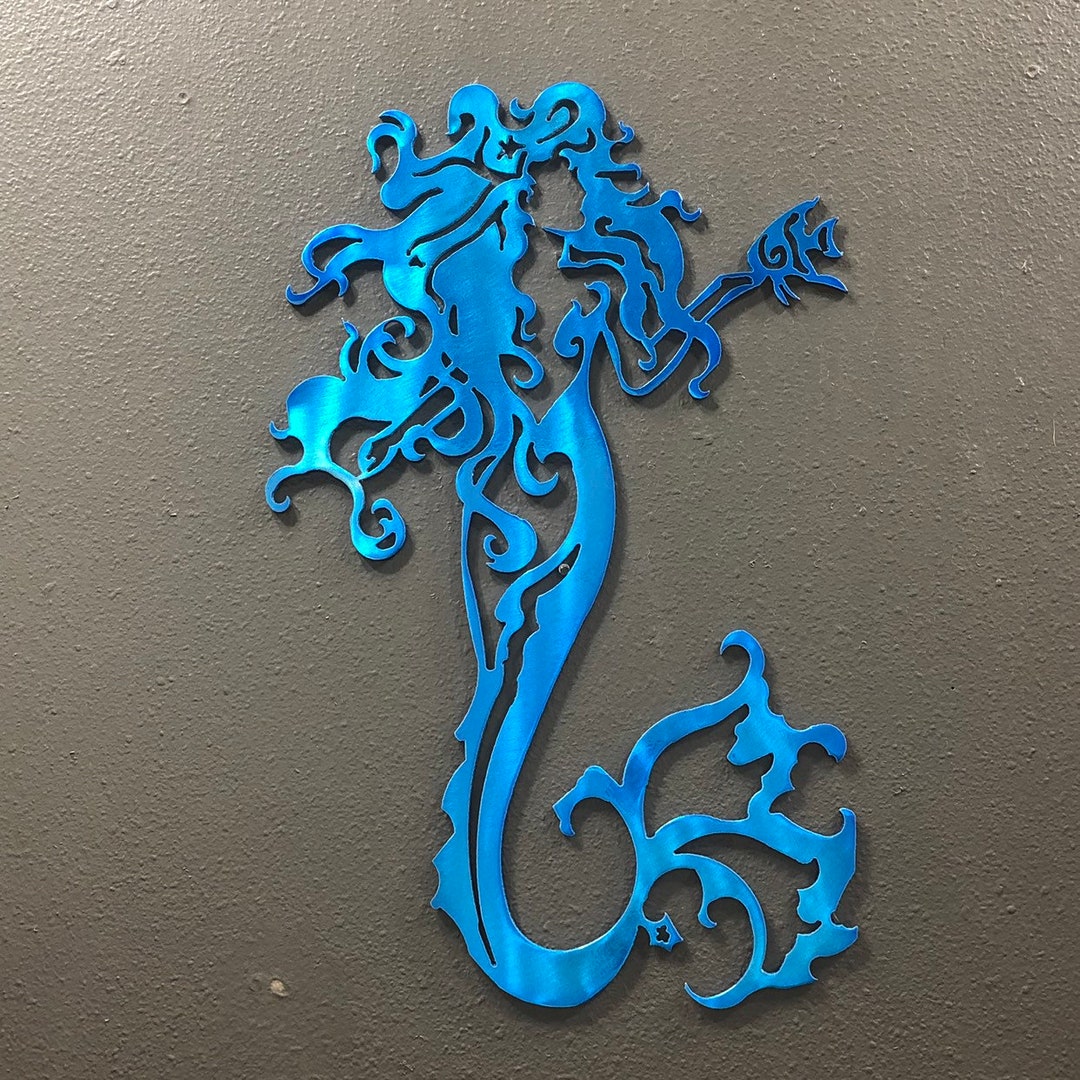 Mermaid X Metal Wall Art Decoration Skilwerx Ocean Nautical Marine Sea ...
