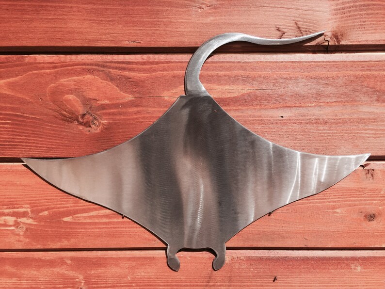 Manta Ray Aluminum Metal Wall Art Decoration Skilwerx 14x10 | Etsy