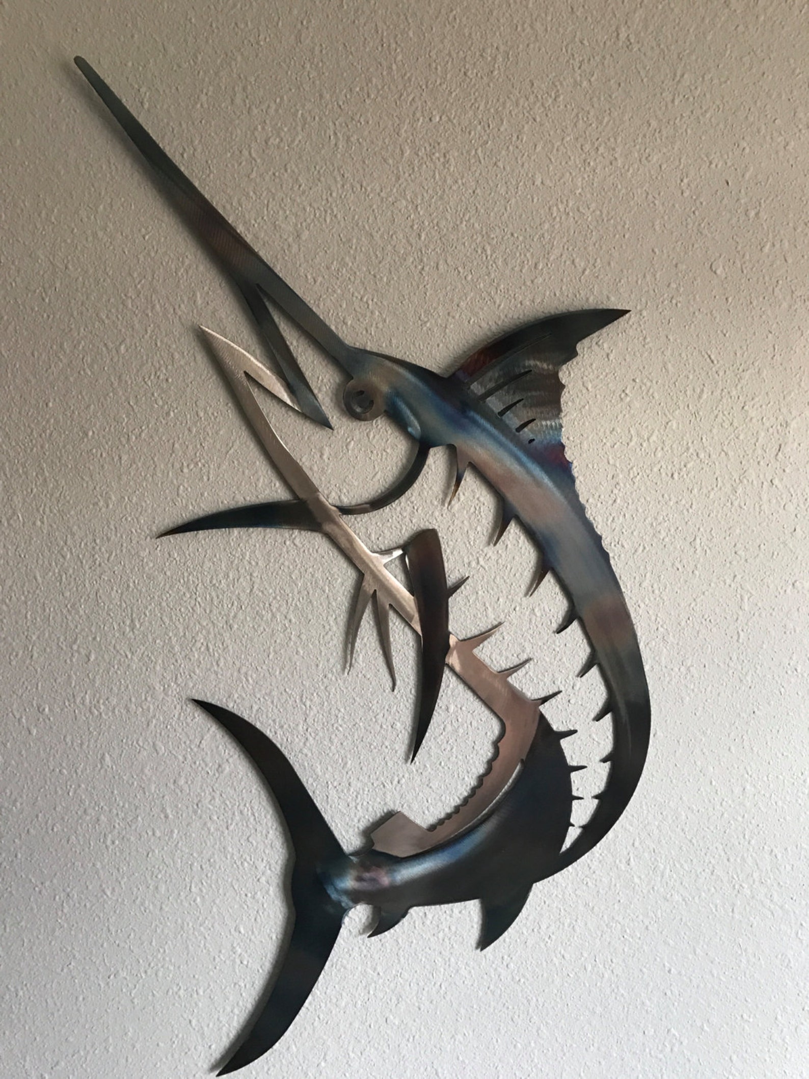 Marlin Metal Wall Art Decoration Skilwerx 30x18 Ocean Nautical - Etsy