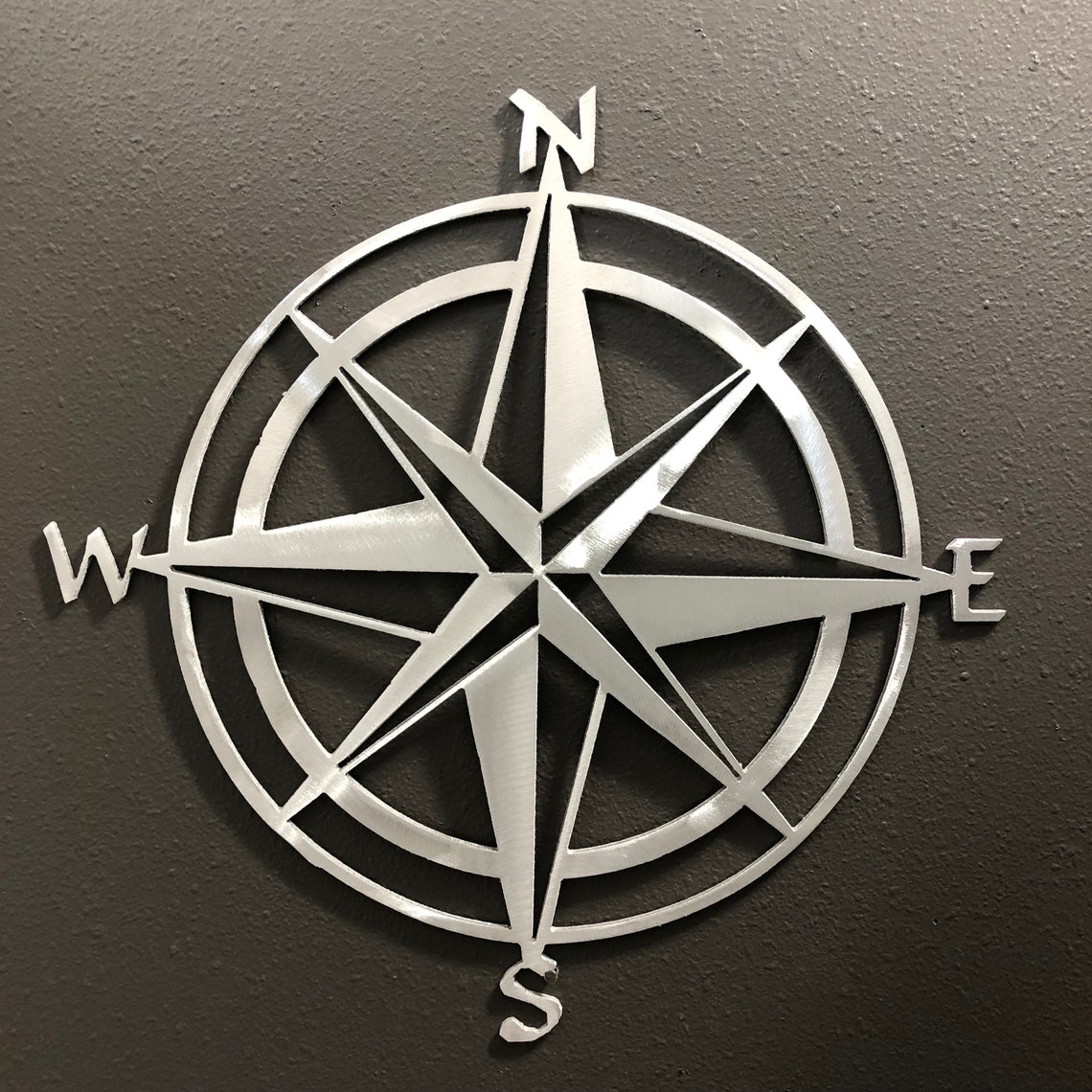 Compass Rose Aluminum Metal Wall Art Decoration Skilwerx 12x12 - Etsy