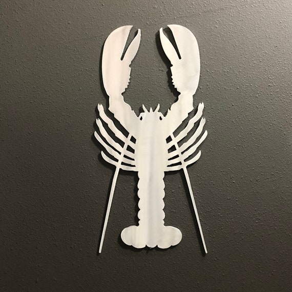 Lobster Metal Wall Art Decoration Skilwerx 14x7 Ocean Nautical - Etsy