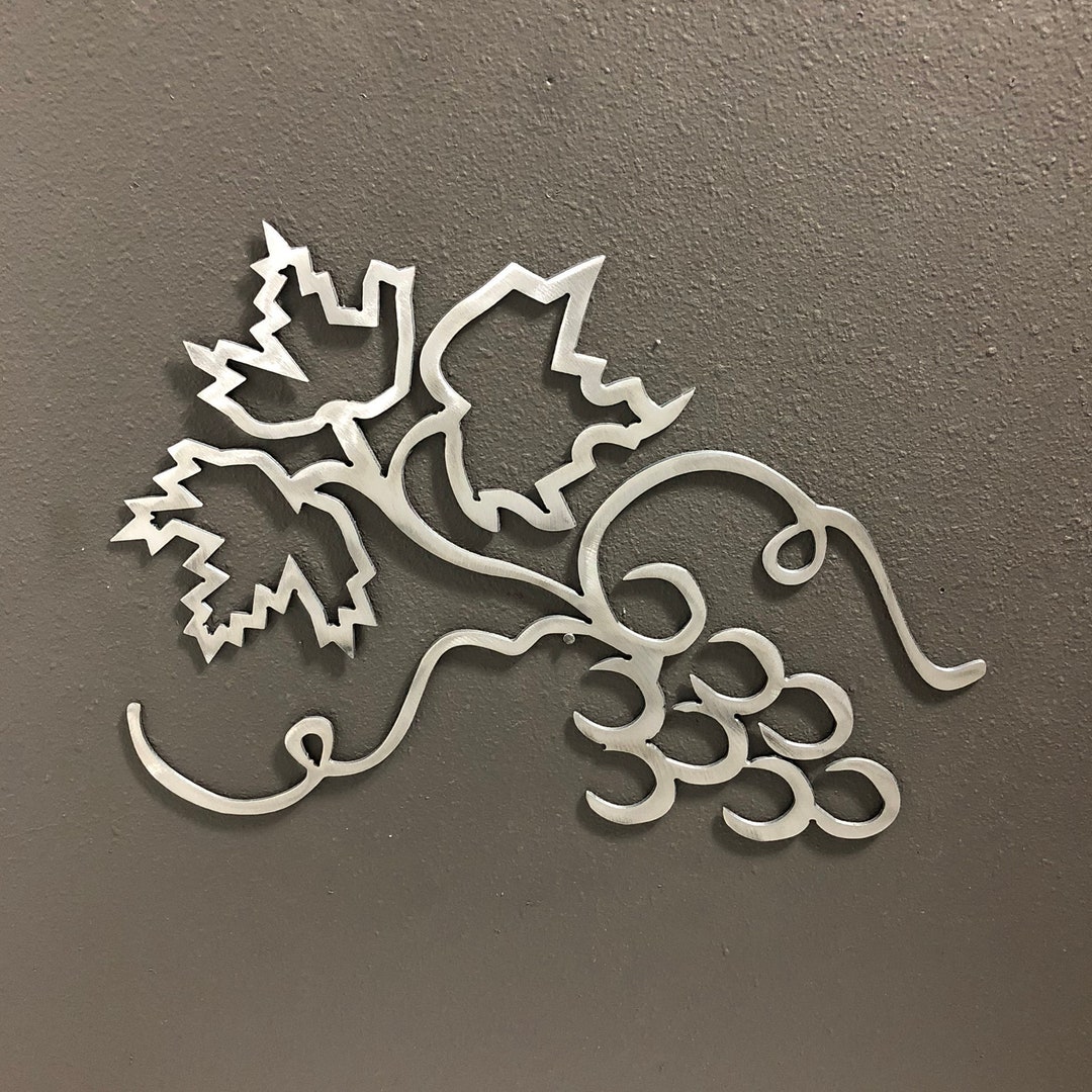 Grapes Aluminum Metal Wall Art Decoration Skilwerx 12x9 Wine Vineyard ...