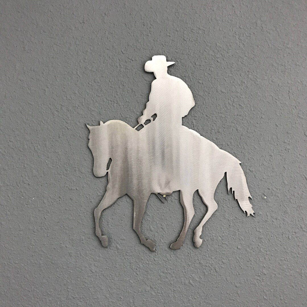 Cowboy Aluminum Metal Wall Art Decoration Skilwerx 11x10 West Cowboy - Etsy