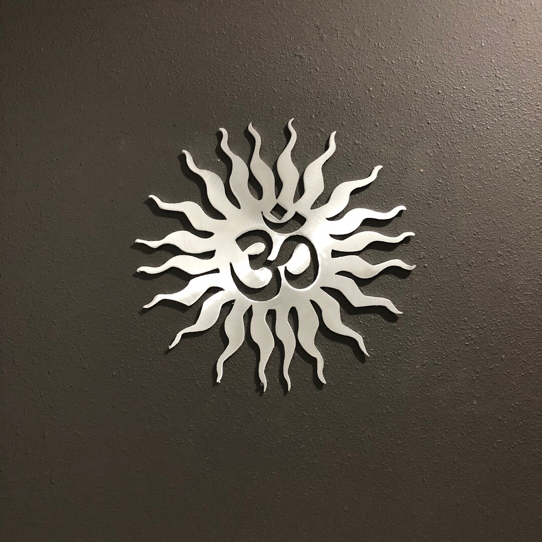 Om Sun Metal Wall Art Decoration Skilwerx 9x9 Word Quote Namaste - Etsy