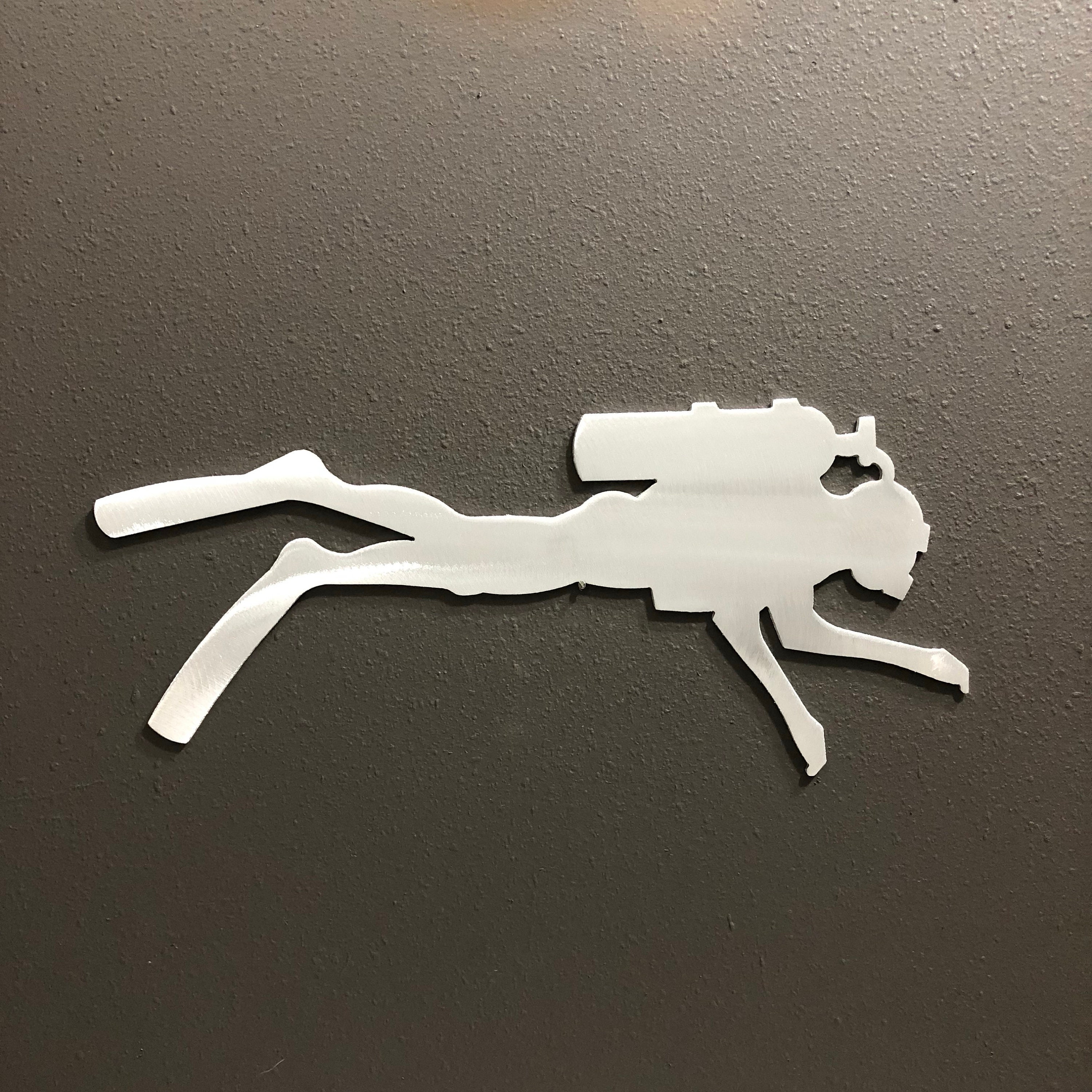 Scuba Diver Aluminum Metal Wall Art Decoration Skilwerx 13x6 Ocean ...