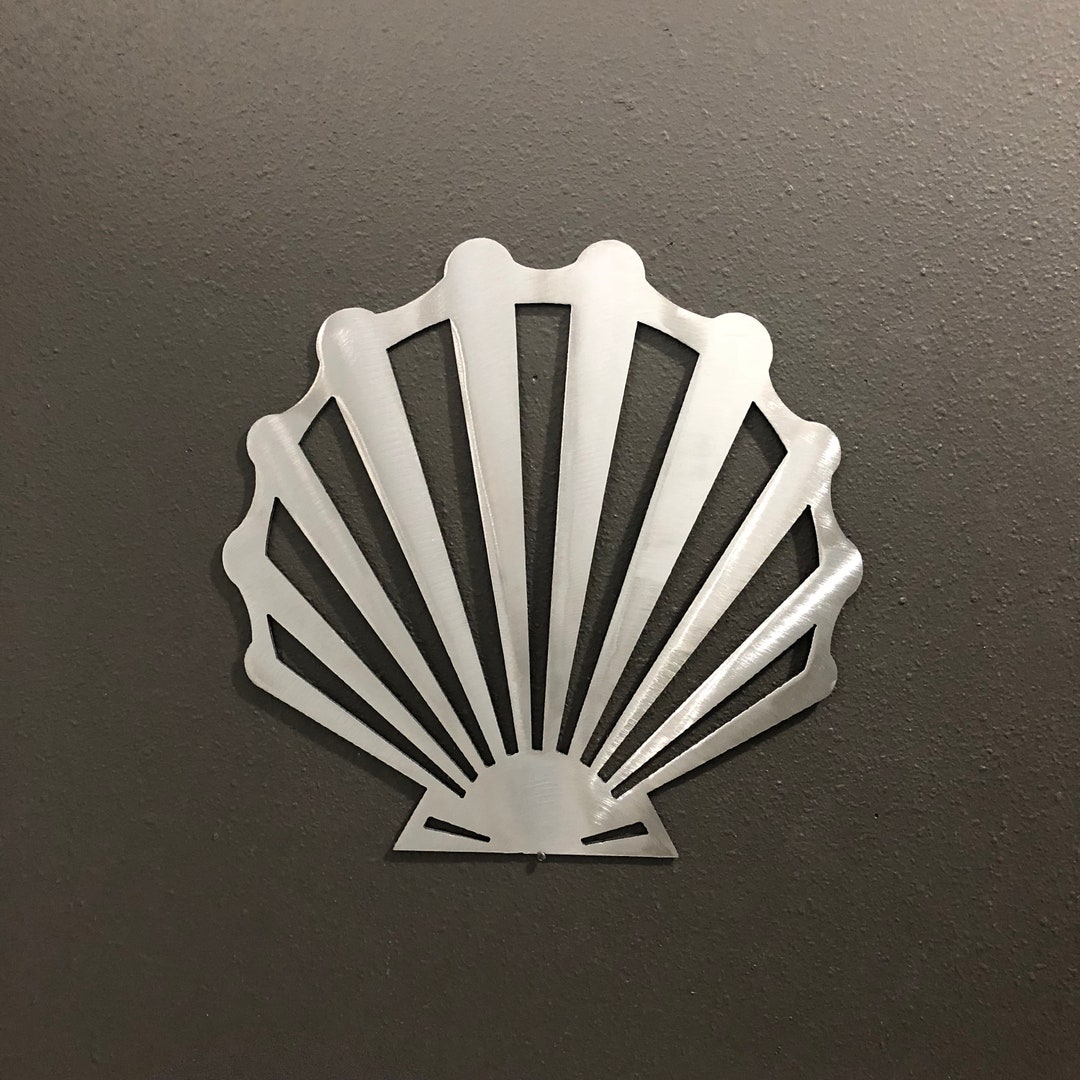 Scallop Shell Aluminum Metal Wall Art Decoration Skilwerx 9x9 Ocean ...