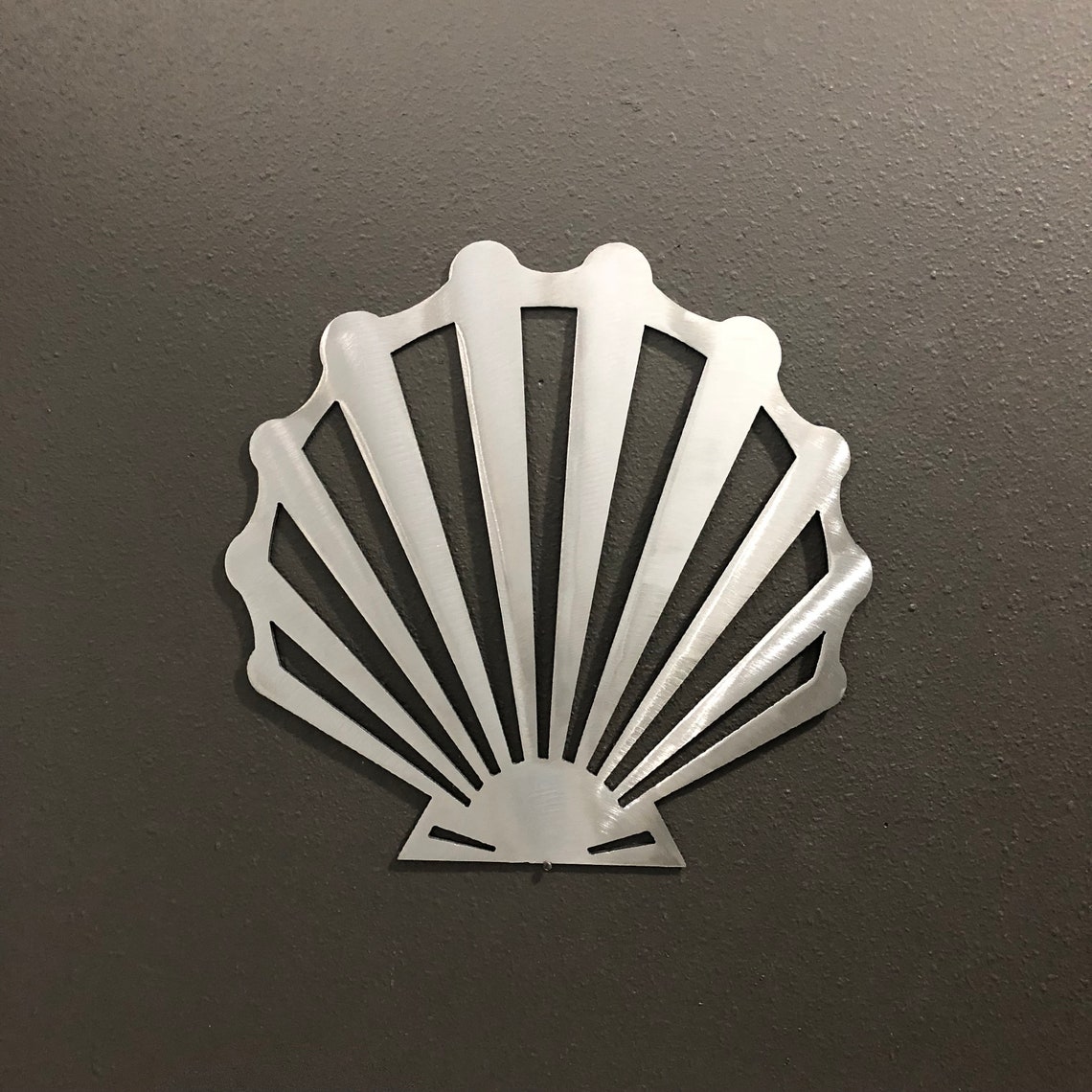 Scallop Shell Metal Wall Art Decoration Skilwerx 9x9 Ocean Nautical ...