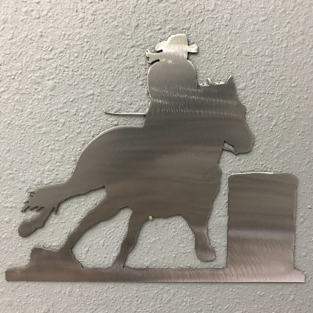 Barrel Racer Metal Wall Art Decoration Skilwerx 11x9 Western Cowboy - Etsy