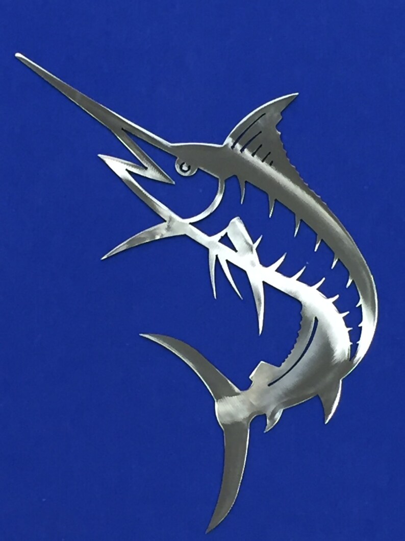 Marlin Aluminum Metal Wall Art Decoration Skilwerx 15x8 Ocean | Etsy