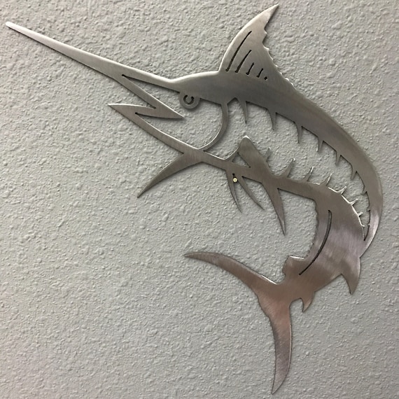 Marlin Aluminum Metal Wall Art Decoration Skilwerx 15x8 Ocean | Etsy