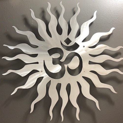 Om Sun Metal Wall Art Decoration Skilwerx 9x9 Word Quote - Etsy