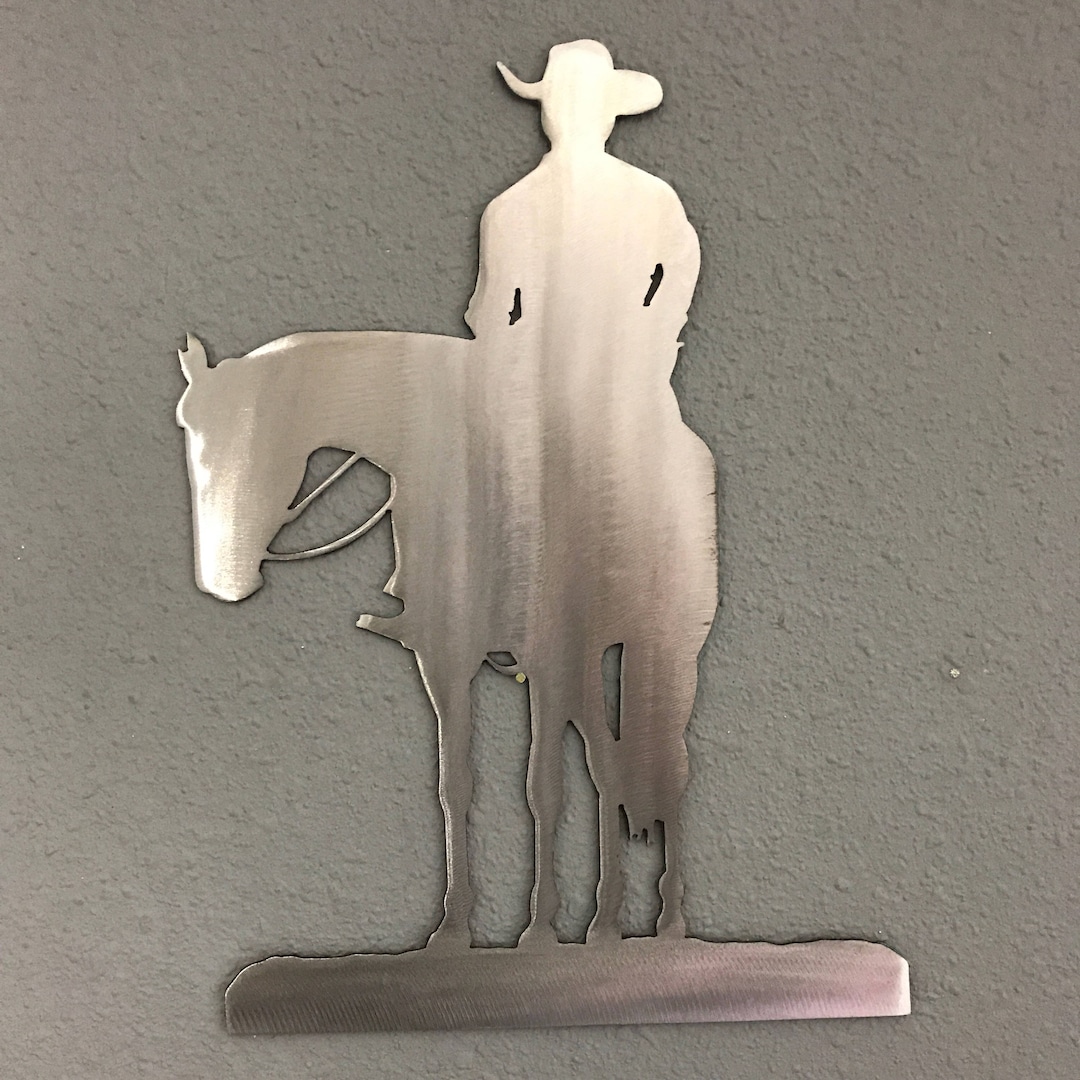 Cowboy Metal Wall Art Decoration Skilwerx 12x9 Western Cowboy 2 - Etsy