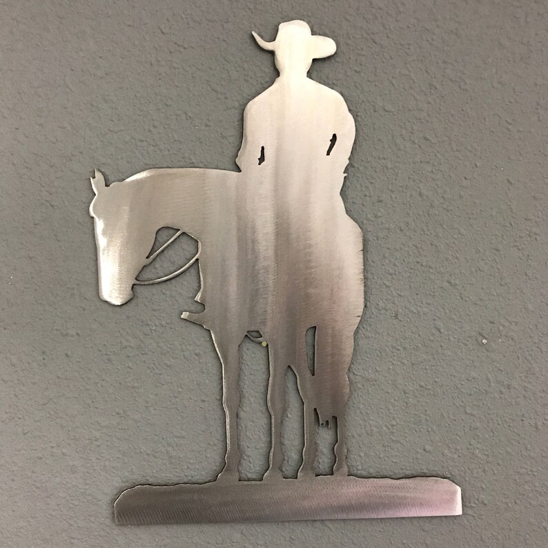 Cowboy Metal Wall Art Decoration Skilwerx 12x9 Western Cowboy - Etsy