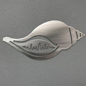 SEASHELL Aluminum Metal Wall Art Decoration Skilwerx 12x7 Ocean ...