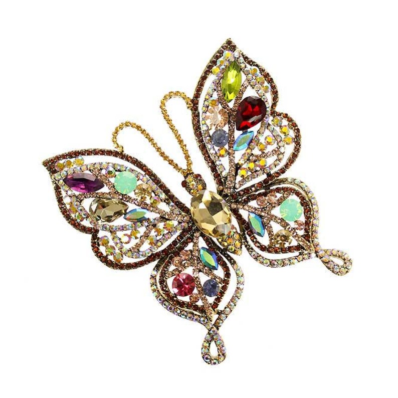 Butterfly Brooch Rainbow Crystal Iridescent AB Rhinestone - Etsy