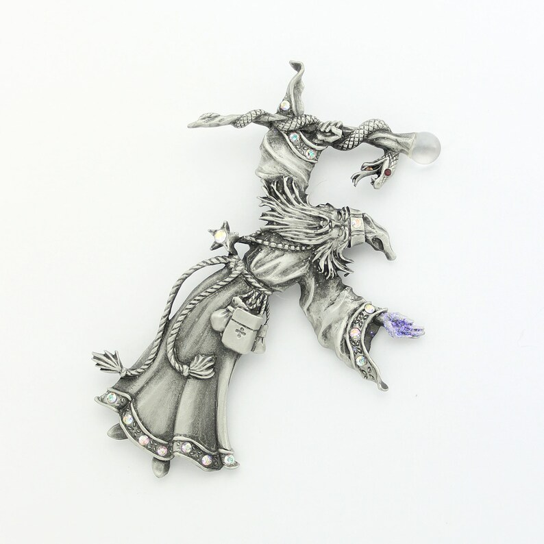 Wizard Snake Brooch Sorcerer With Snakes Wizards Broach Wizard - Etsy