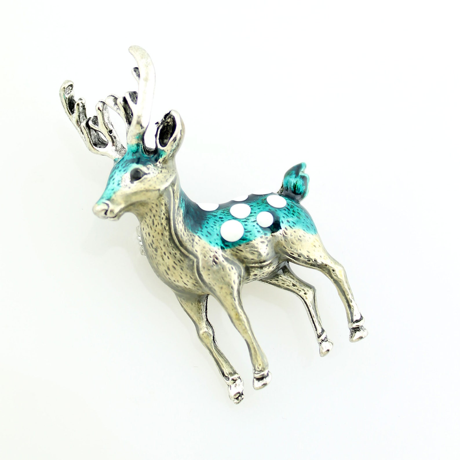 Deer Brooch Silver Crystal Rhinestone Blue Deer Jewelry - Etsy