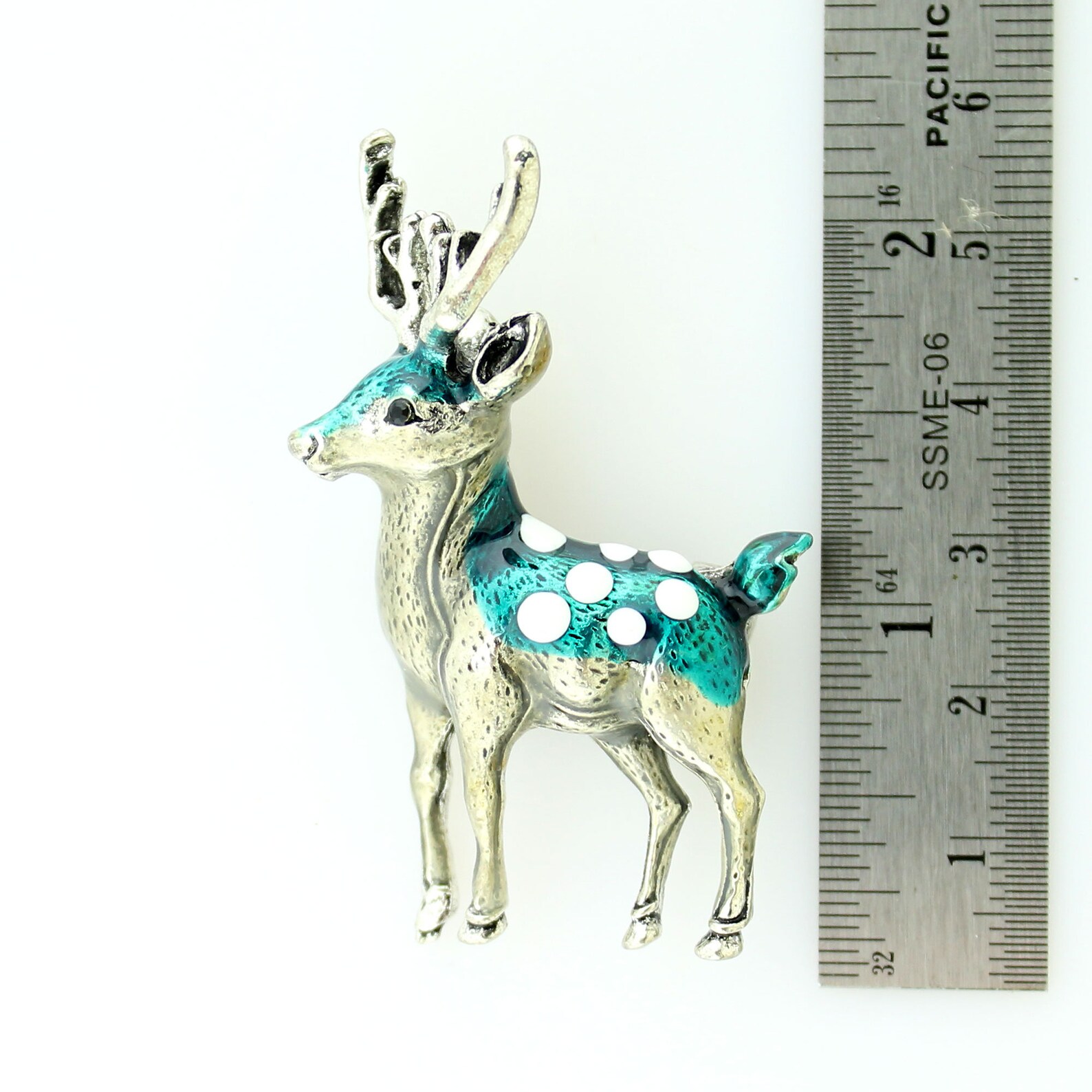 Deer Brooch Silver Crystal Rhinestone Blue Deer Jewelry - Etsy
