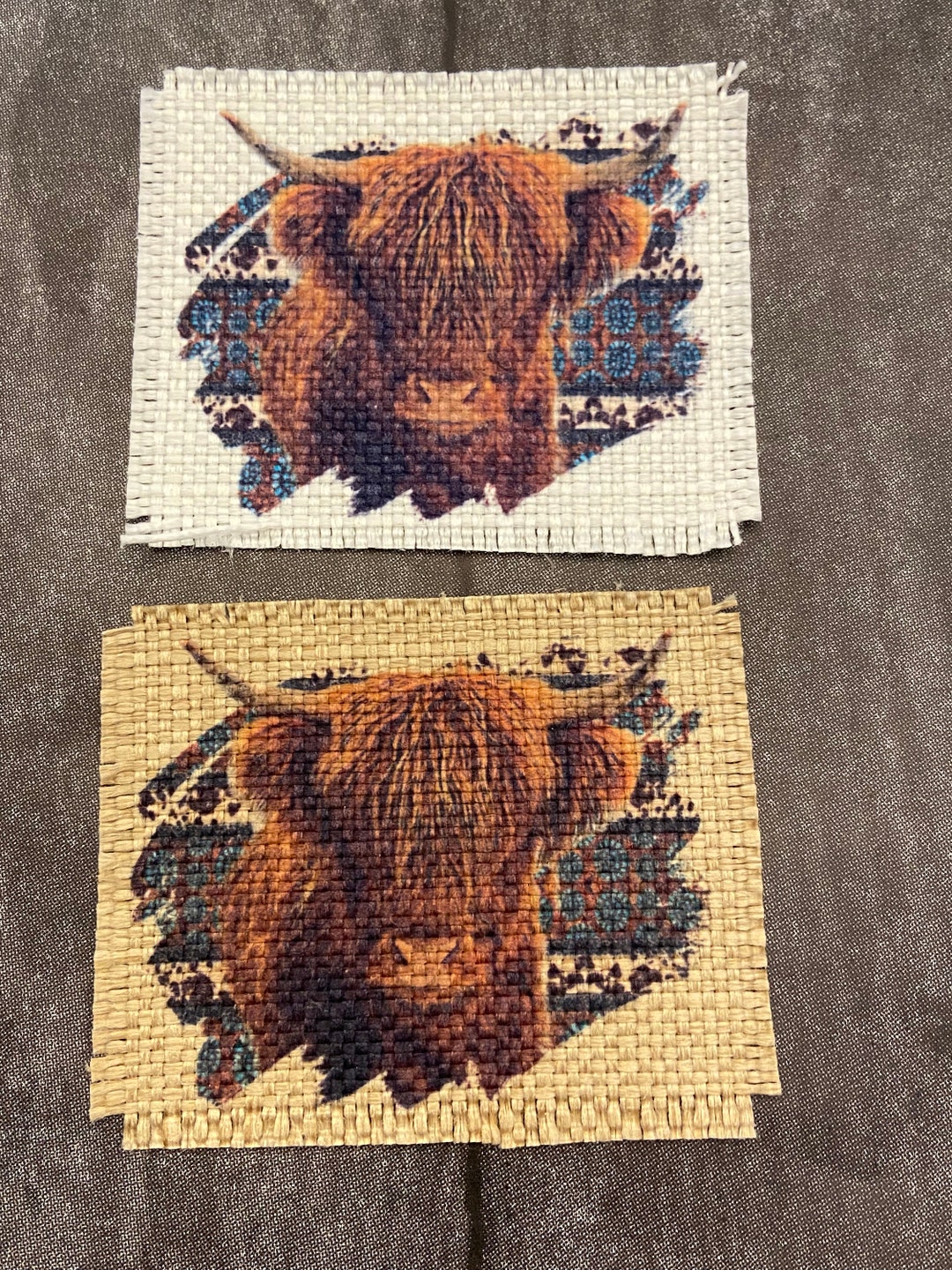Hat Patch, Highland Cow Hat Patch, DIY Hat Patch, Iron-on Patch, Burlap ...