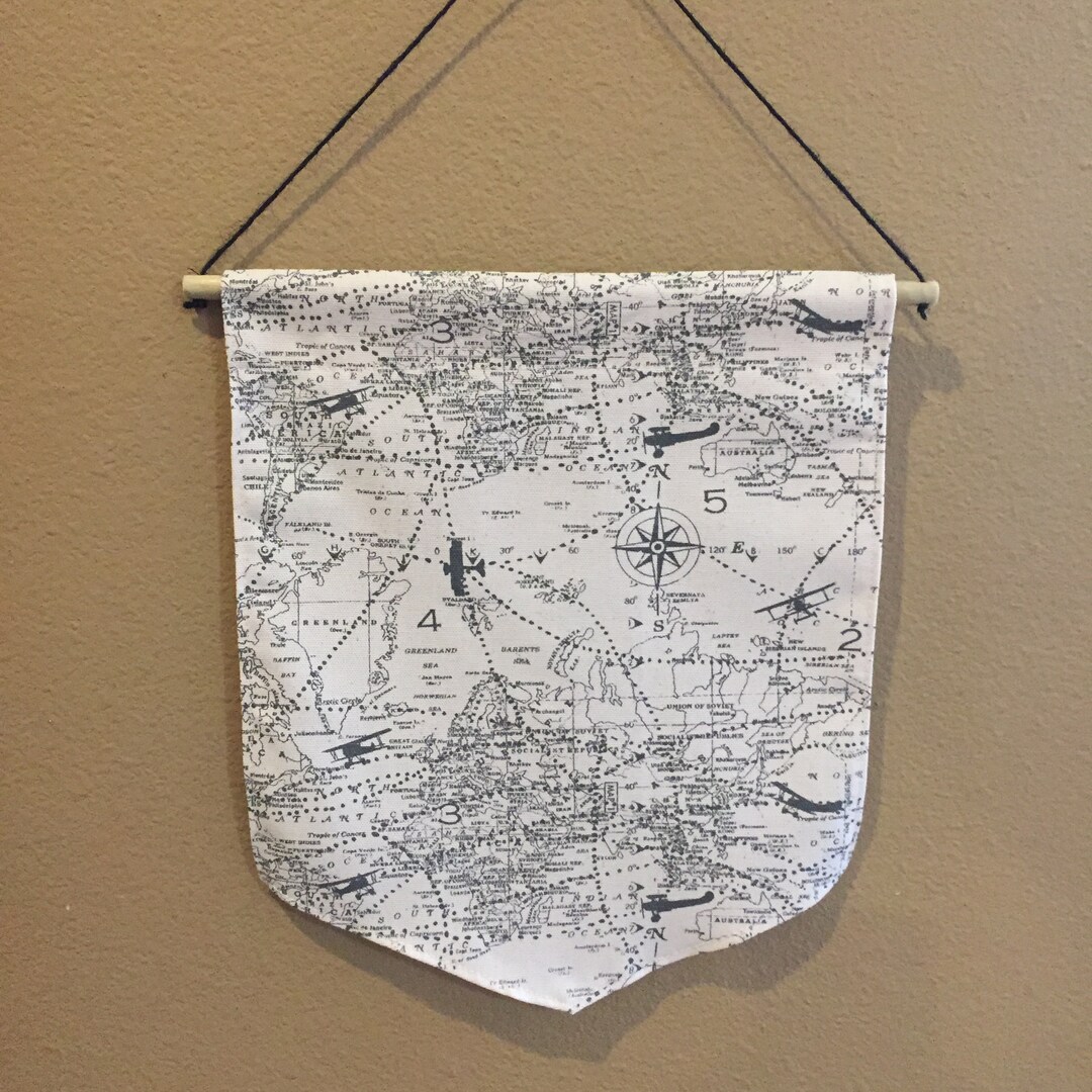 World Map Pin Banner, Travel Collection, Pin Display, Map Canvas Banner ...