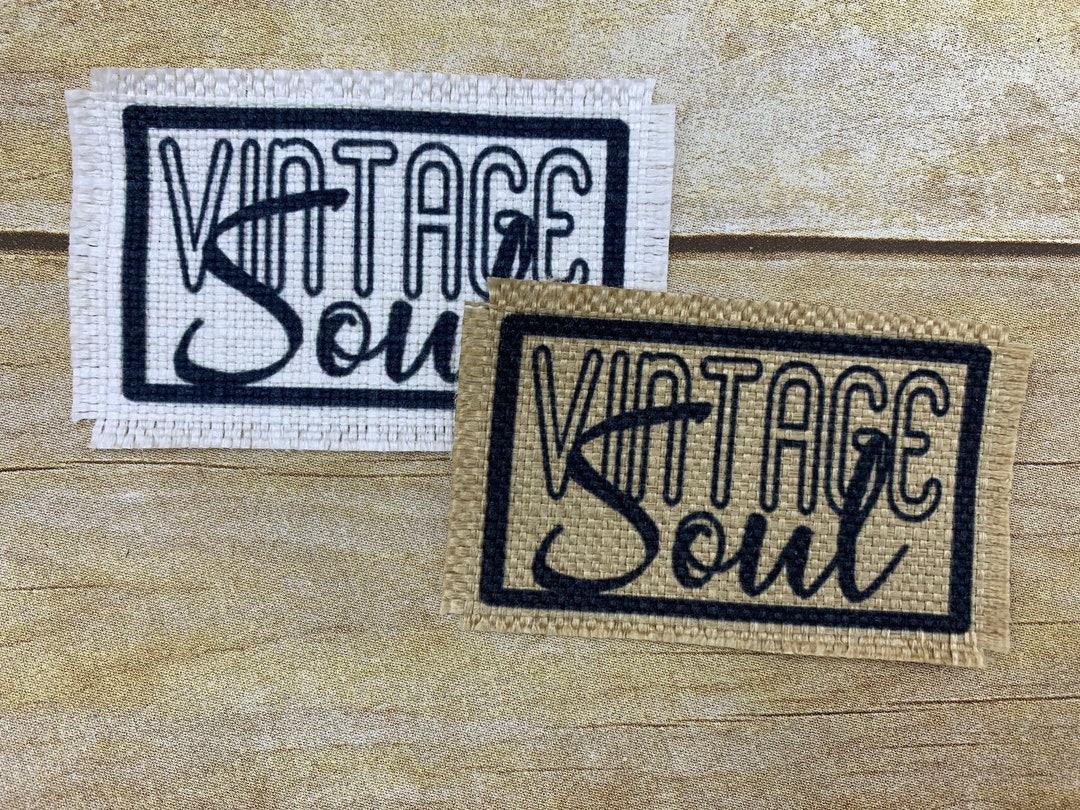 Hat Patch, Vintage Soul Hat Patch, DIY Hat Patch, Iron-on Patch, Burlap ...