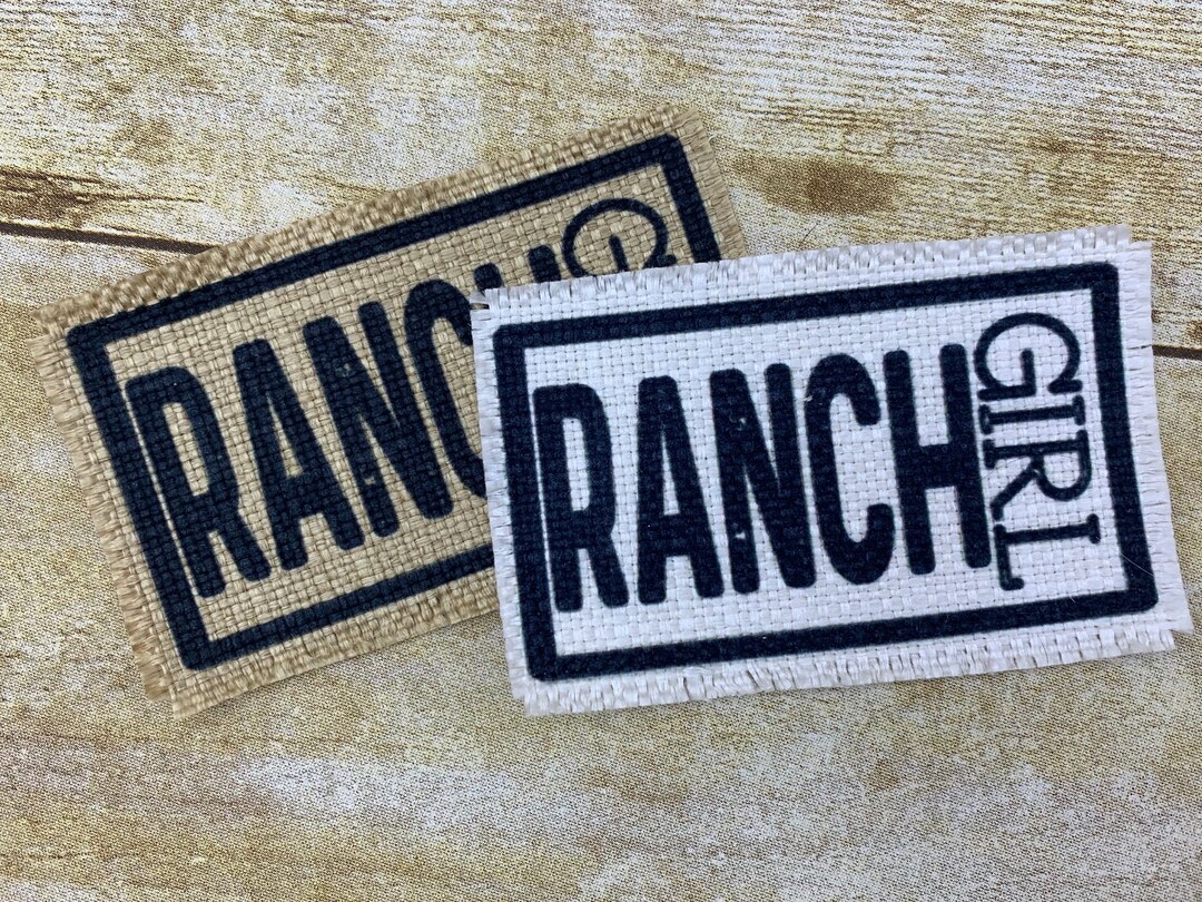 Hat Patch, Ranch Girl Hat Patch, DIY Hat Patch, Iron-on Patch, Burlap ...